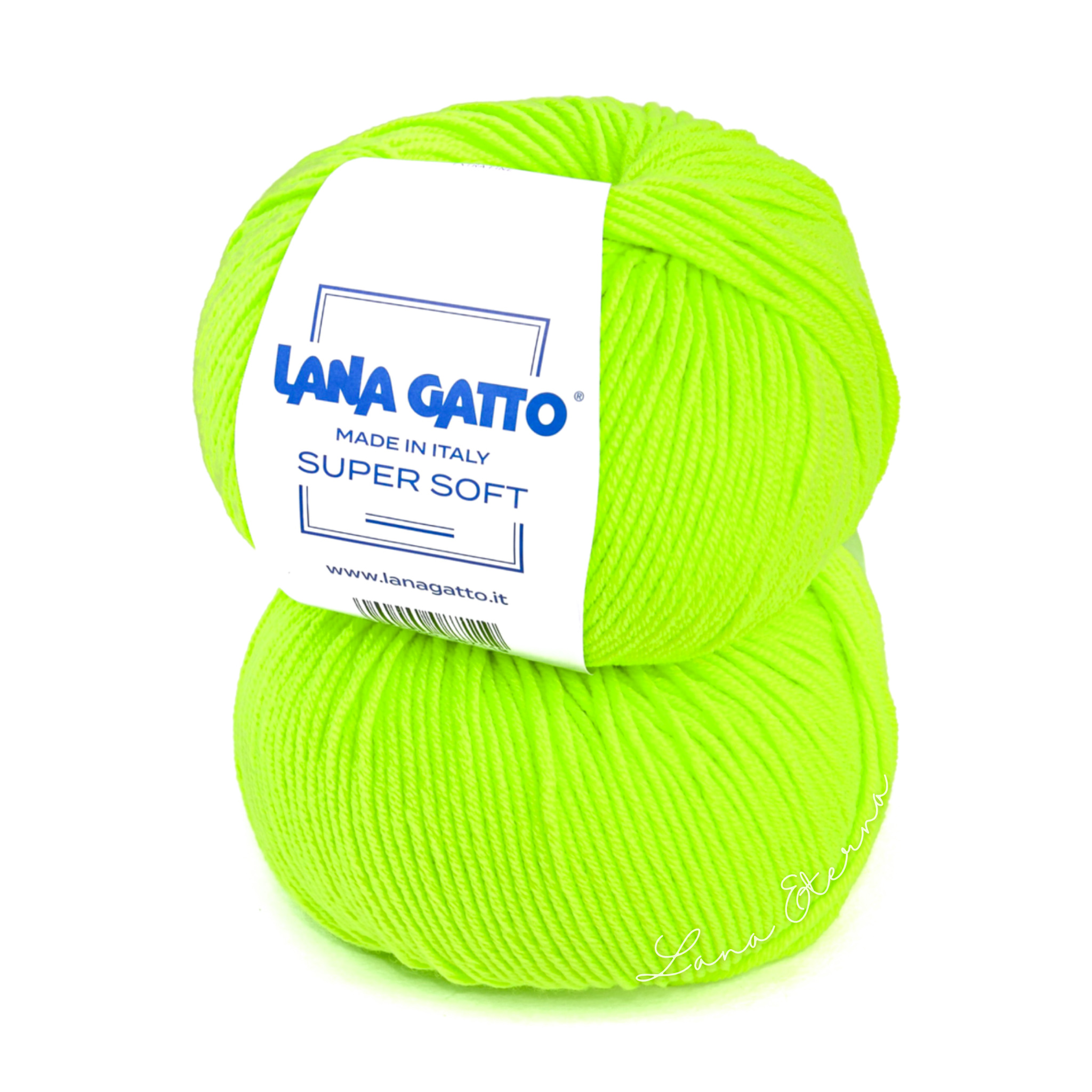 Пряжа Lana Gatto Super Soft A1783 Лайм неон – Lana Eterna